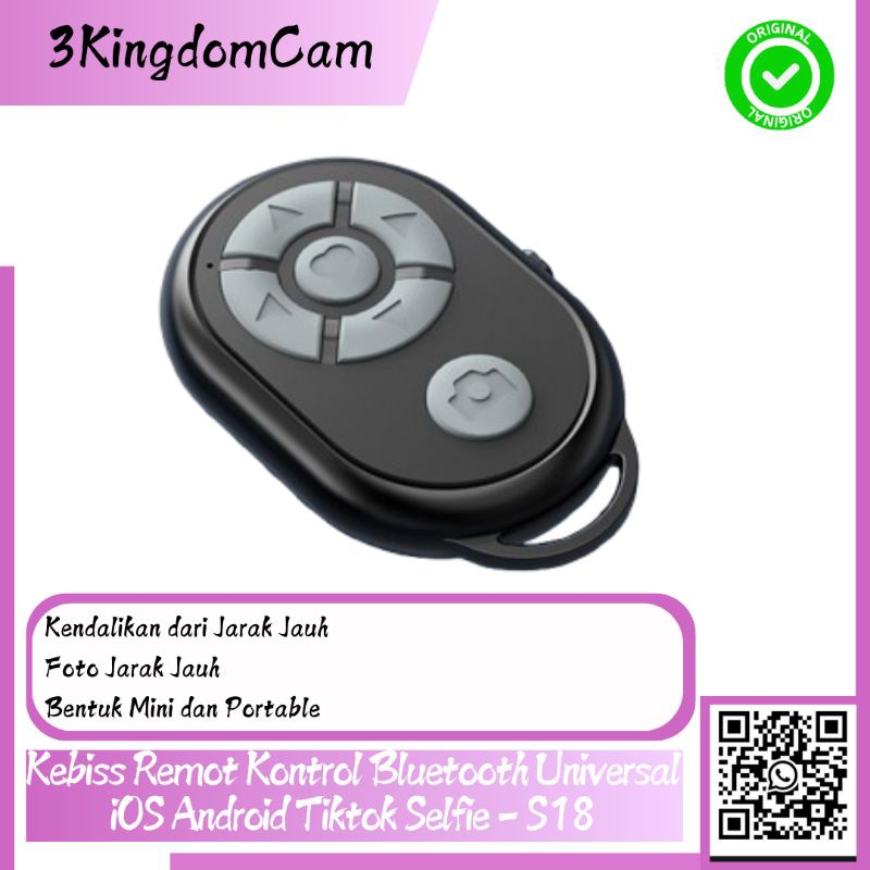 Jual Kebiss Remot Kontrol Bluetooth Universal iOS Android Tiktok Selfie ...