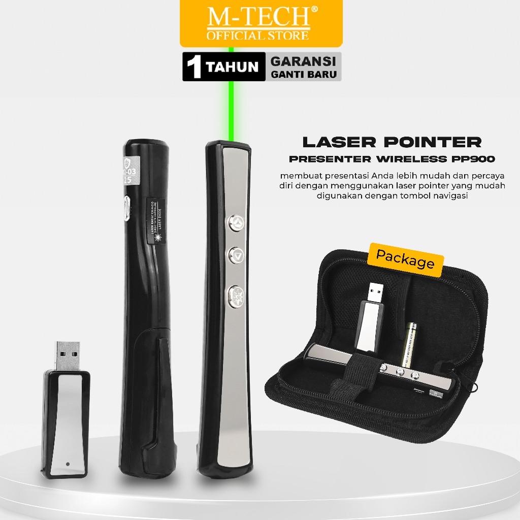 Jual MTECH Laser Pointer Wireless Presenter PP 900 Alat Presentasi PPT ...