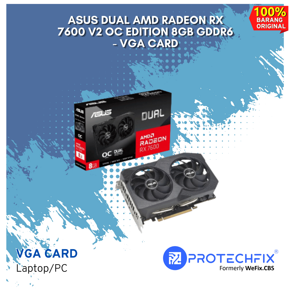 Jual ASUS Dual AMD Radeon RX 7600 V2 OC Edition 8GB GDDR6 - VGA Card ...