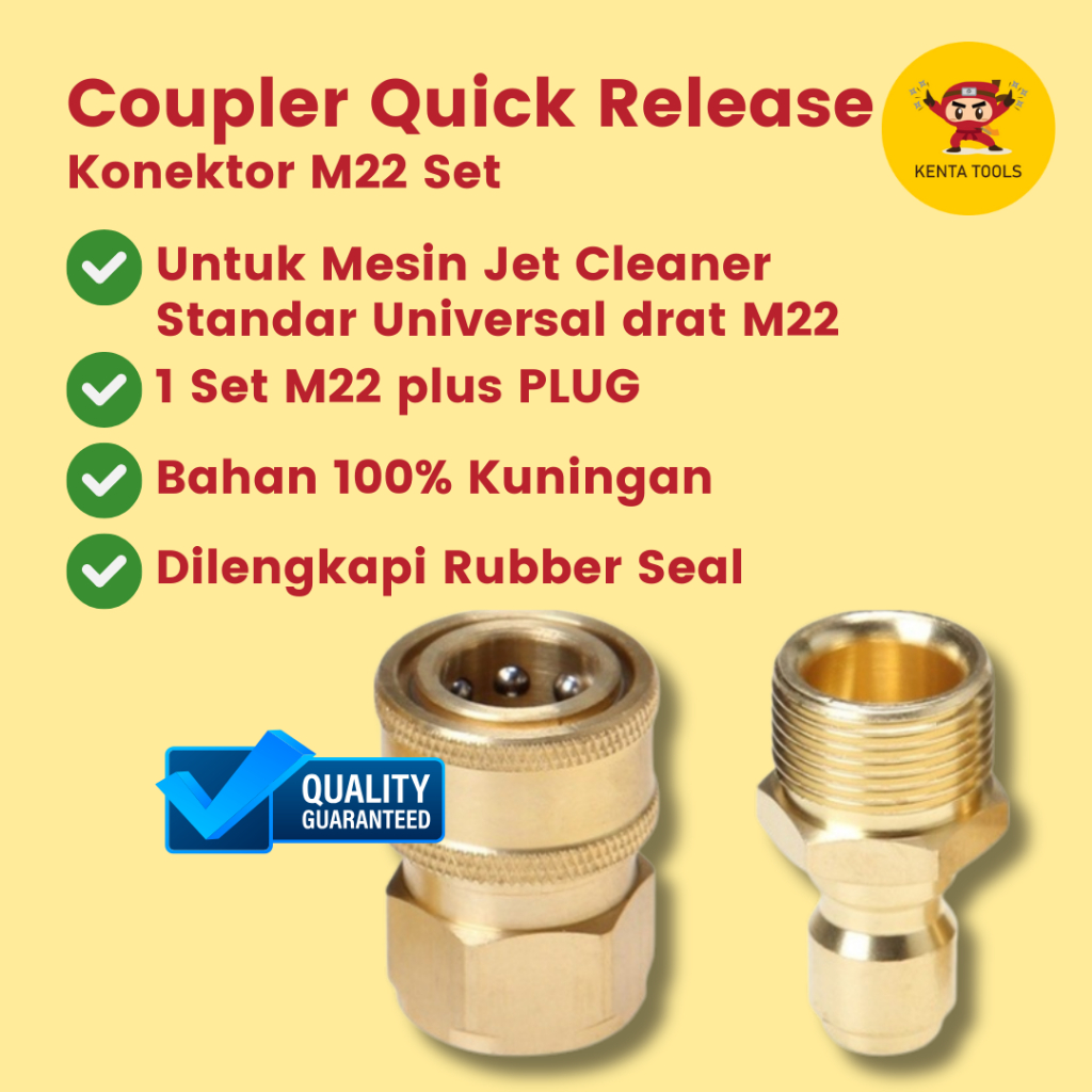 Jual Coupler QR Quick Release Konektor Mesin Steam Jet Cleaner 1 Set ...