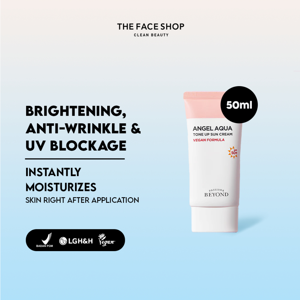 Jual THEFACESHOP [Passion&Beyond] Angel Aqua Tone-up Sun Cream SPF 50 PA++ | Shopee Indonesia