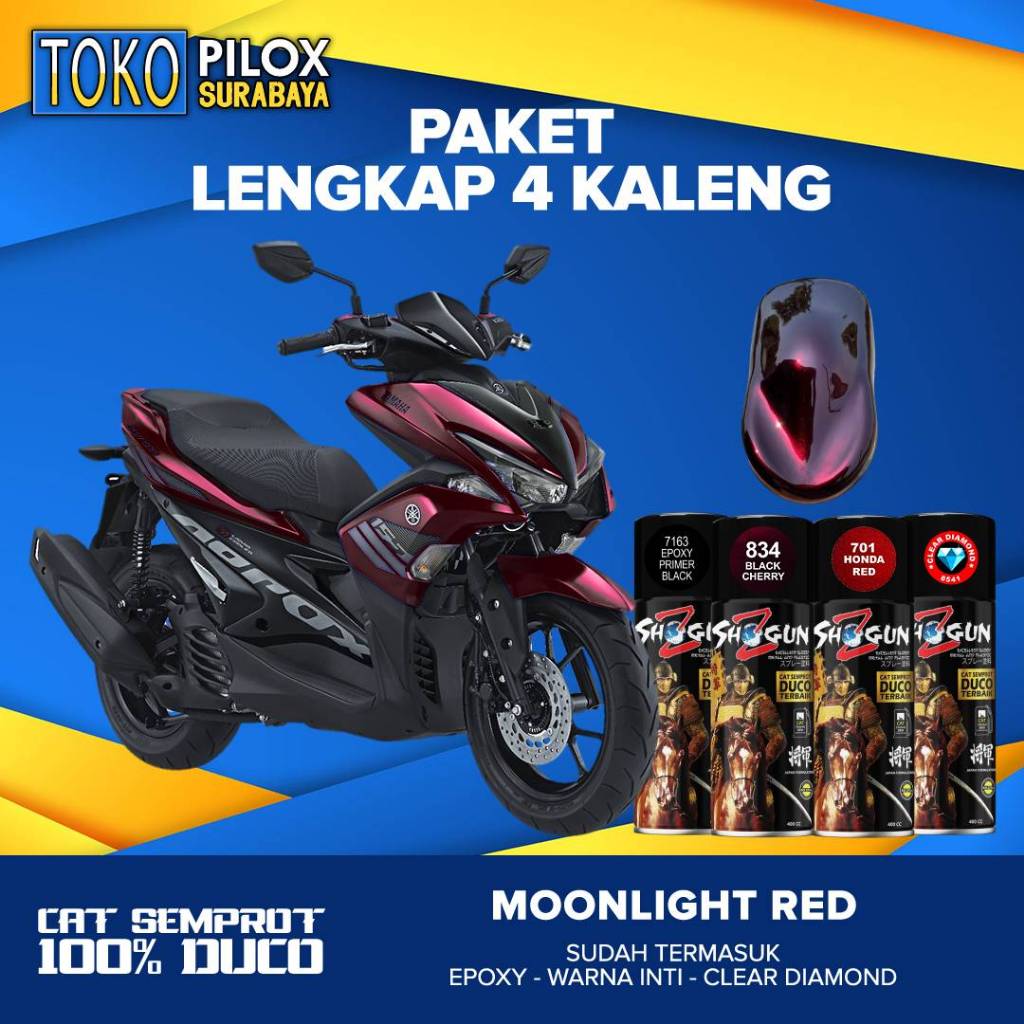 Jual Paket Kaleng Cat Semprot Shogun Z Pilox Moonlight Red Moonlight ...