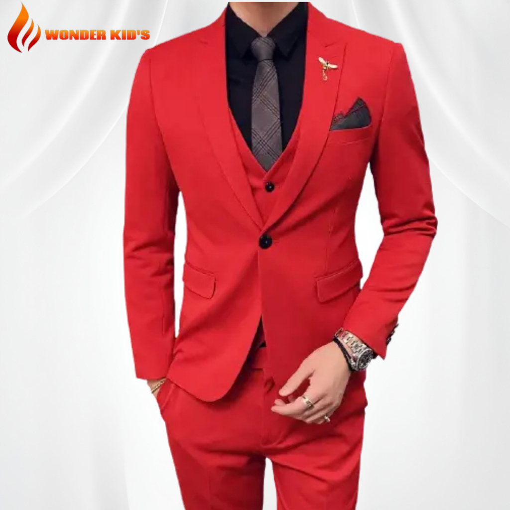 Jual BLAZER JAS PRIA WARNA MERAH ELEGAN | SETELAN RED EVENT SLIMFIT ...