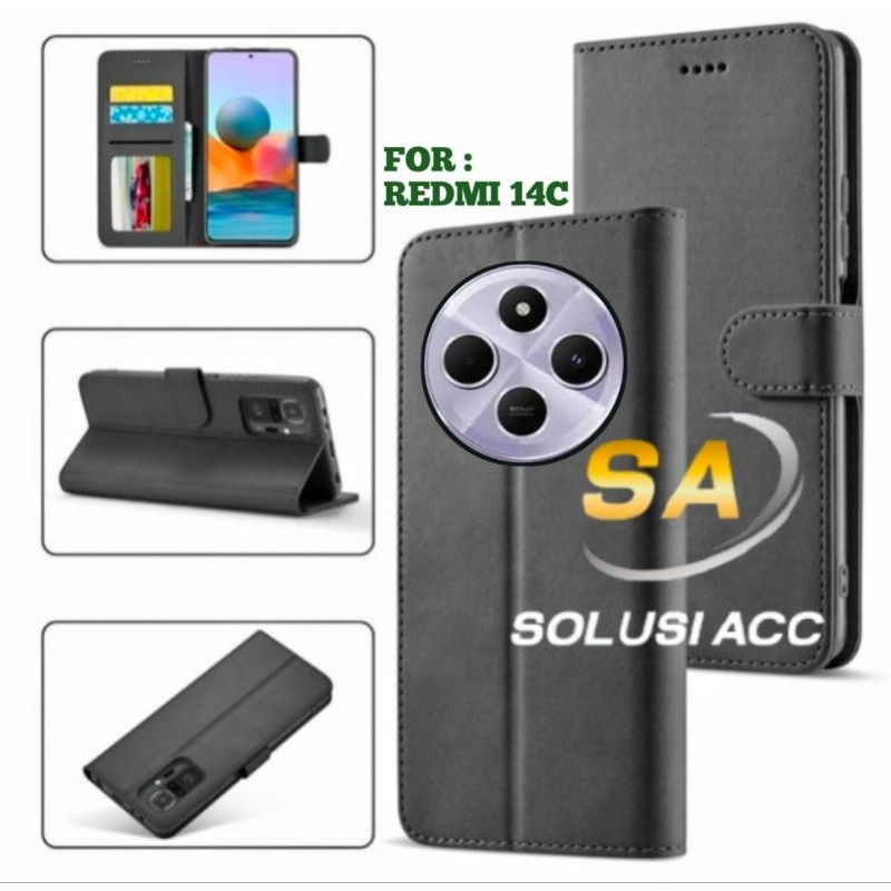 Jual CASE REDMI 14C FLIP COVER WALLET SARUNG HP CASING DOMPET LEATHER ...