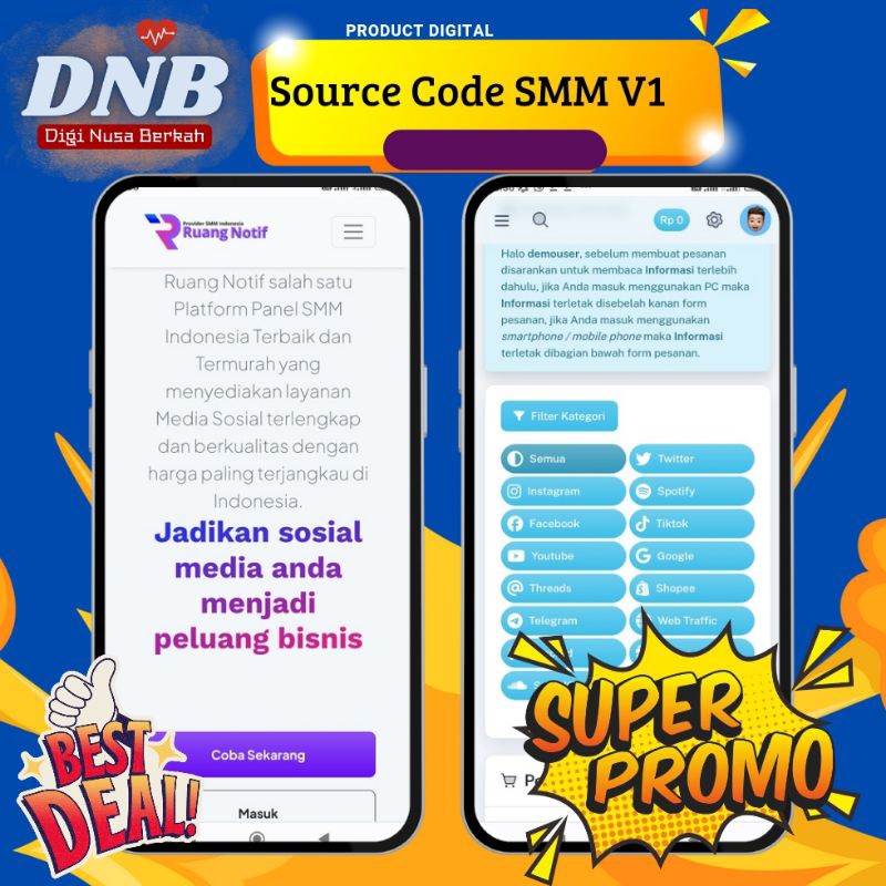 Jual Source Code Panel SMM Multi Provider SMM V1 ( Bebas Pilih Provider ) | Shopee Indonesia