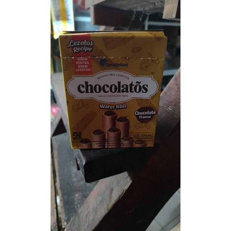 Jual Chocolatos Mama Mia Lezatos 1 Pak isi 24pcs | Wafer Roll ...