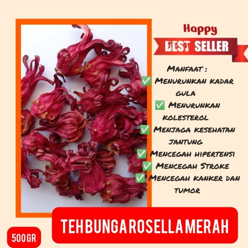 Jual Teh Bunga Rosella Merah 500 gram | Shopee Indonesia