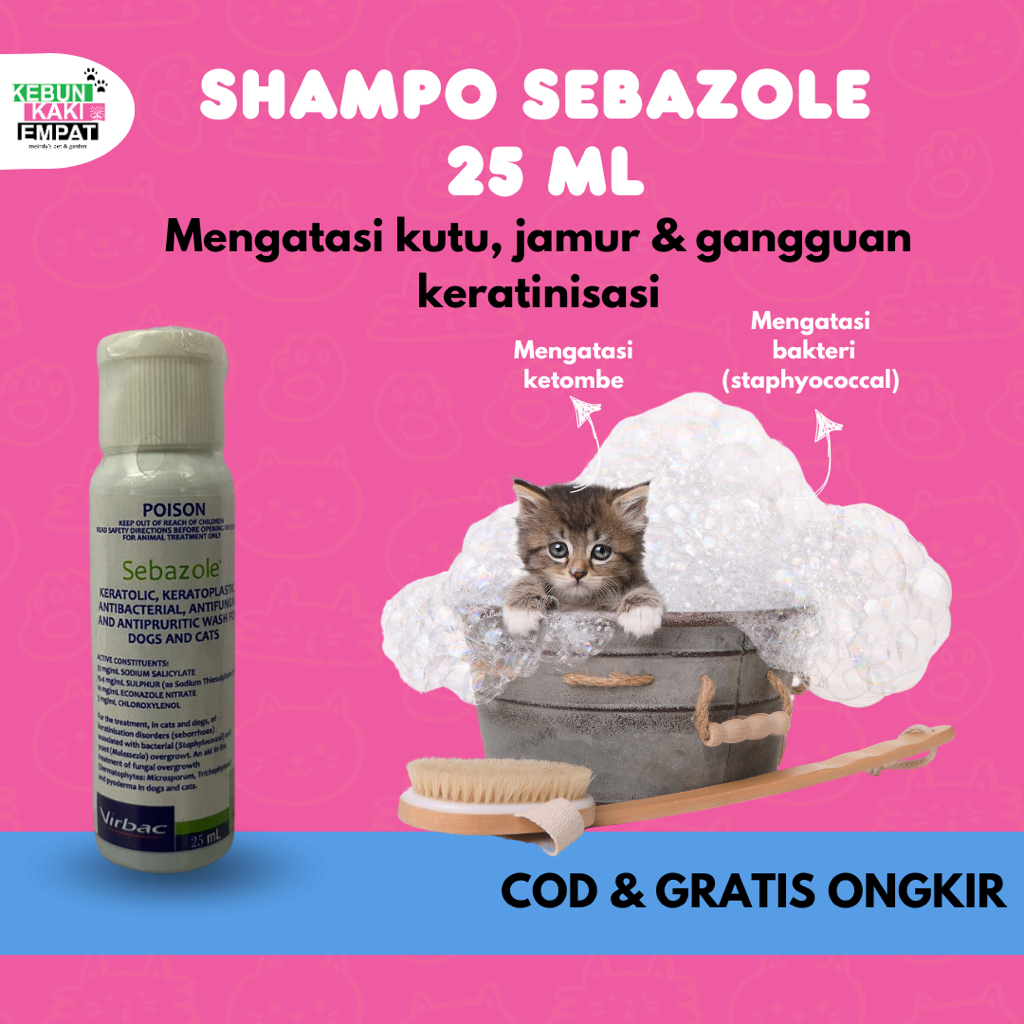 Jual Shampo Sebazole Jamur Kucing & Anjing - Virbac Sebazole 25 ml ...