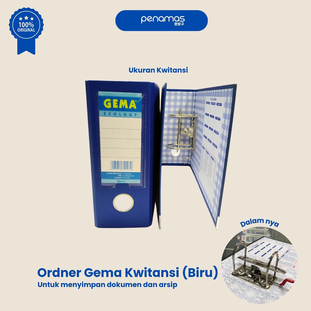 Jual ORDNER GEMA KWITANSI BIRU / ORDNER GEMA QUARTO BIRU / PCS | Shopee Indonesia