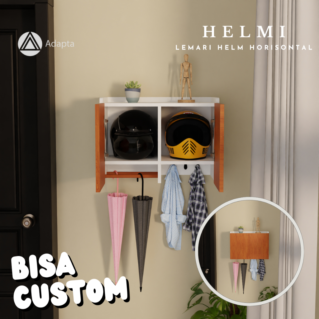 Jual Adapta - Lemari Helm Gantung – 2 Pintu Horizontal dengan Rak dan ...