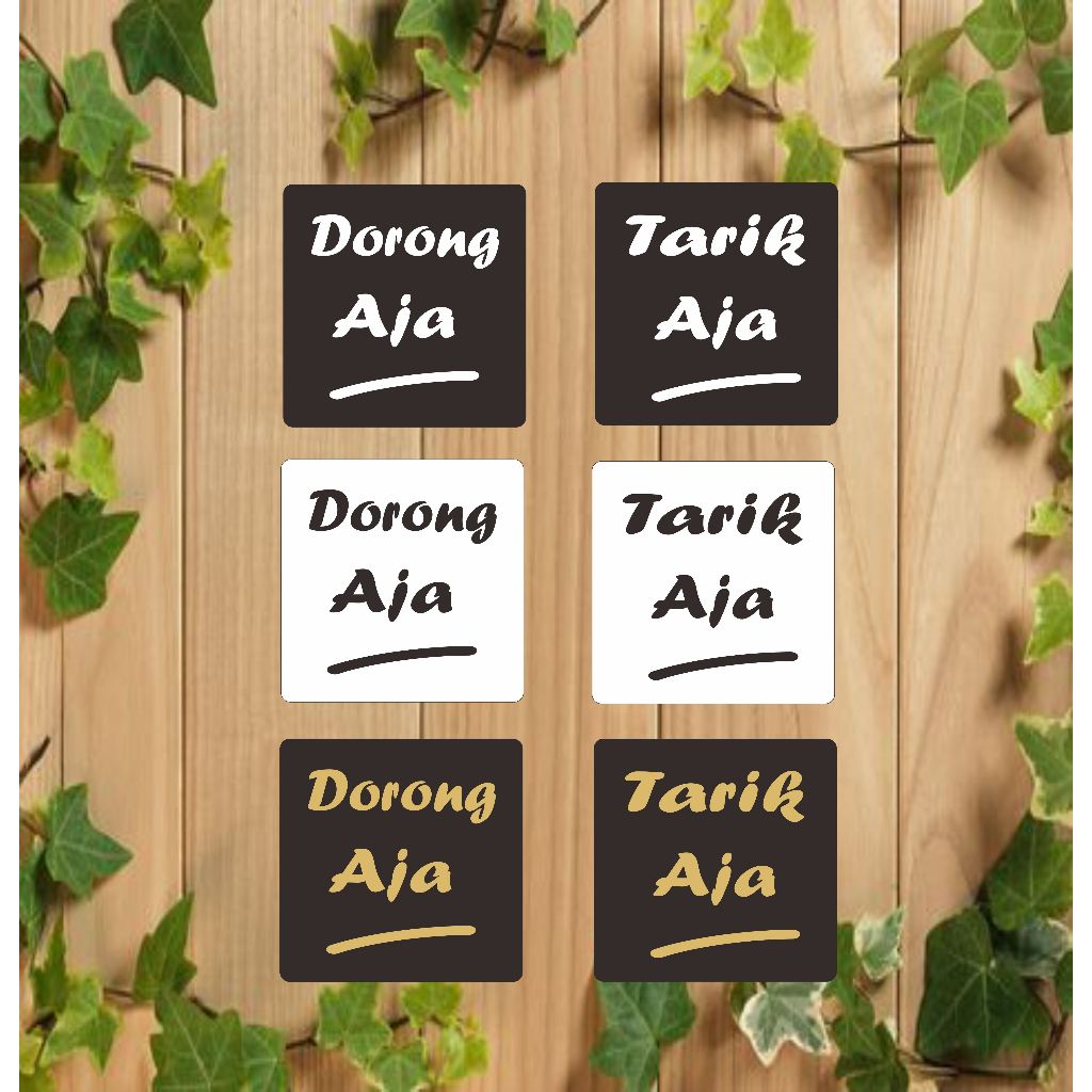 Jual YS Sign Akrilik Pintu Tempel - TARIK DORONG AJA model kotak ...