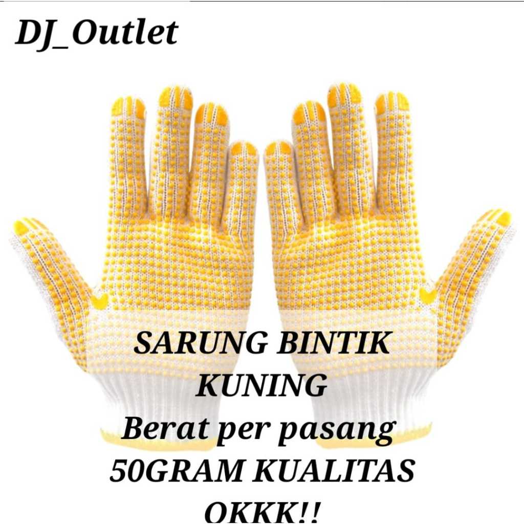 Jual Sarung Tangan Bintik Kuning Sarung Tangan Kerja Dotting Bintik ...