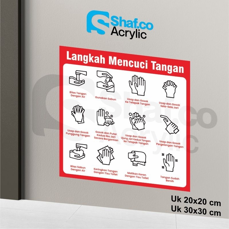 Jual STICKER LANGKAH CUCI TANGAN // STIKER // RAMBU-RAMBU // STICKER ...