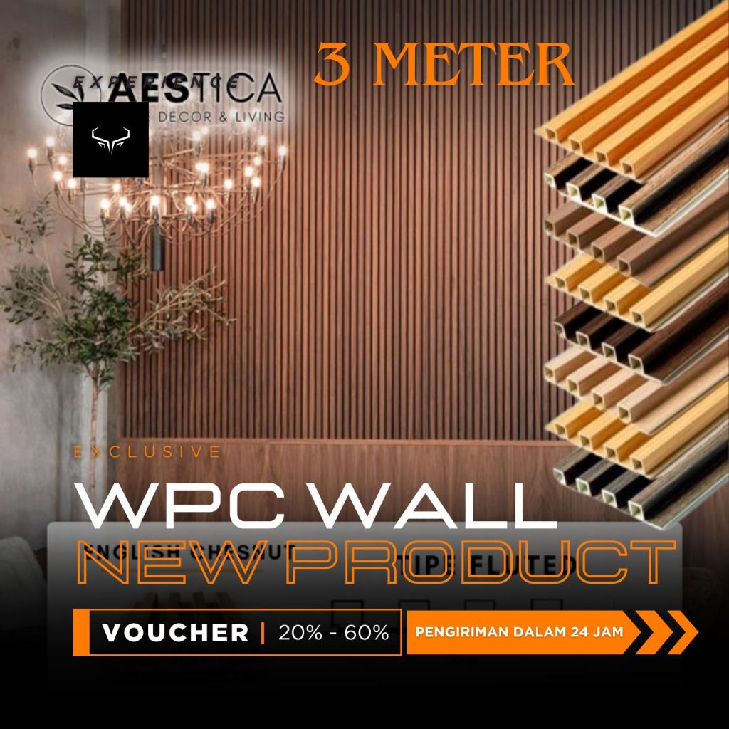 Jual EX WPC Wood Panel WPC Wall Panel 290cm x 15cm x 18mm Premium Wood ...
