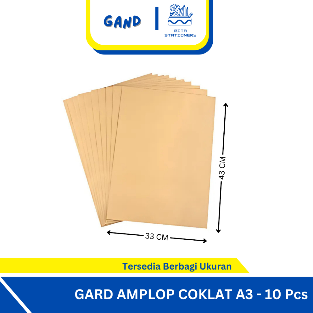 Jual Gand Amplop Map Coklat Polos A3 1 pack isi 10 | Shopee Indonesia