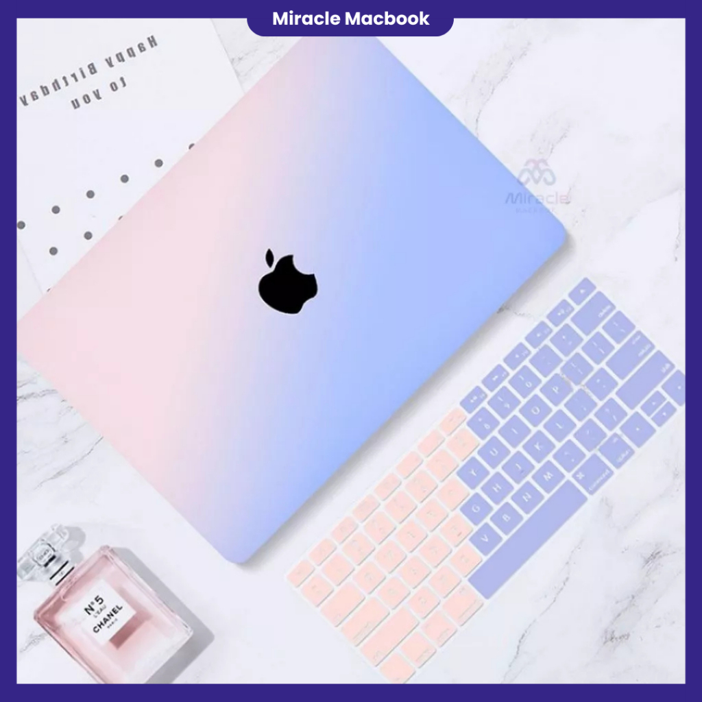 Jual (FREE KEYBOARD CASE) MACBOOK Case PASTEL GRADASI BLUE AND PINK ...