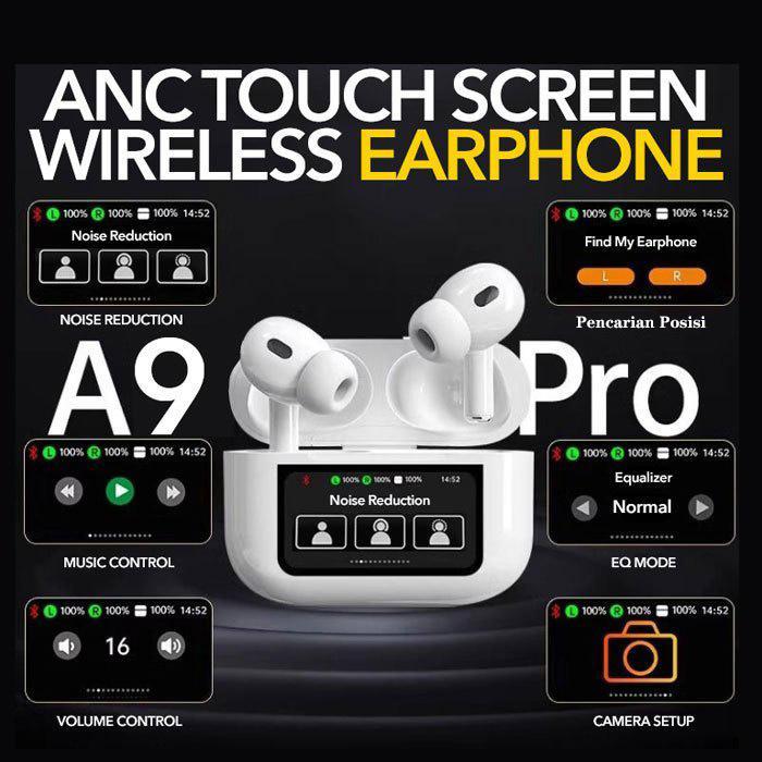 Jual TWS A9 PRO + layar pintar "ANC/ENC" (Super Full Bass) Earphone ...