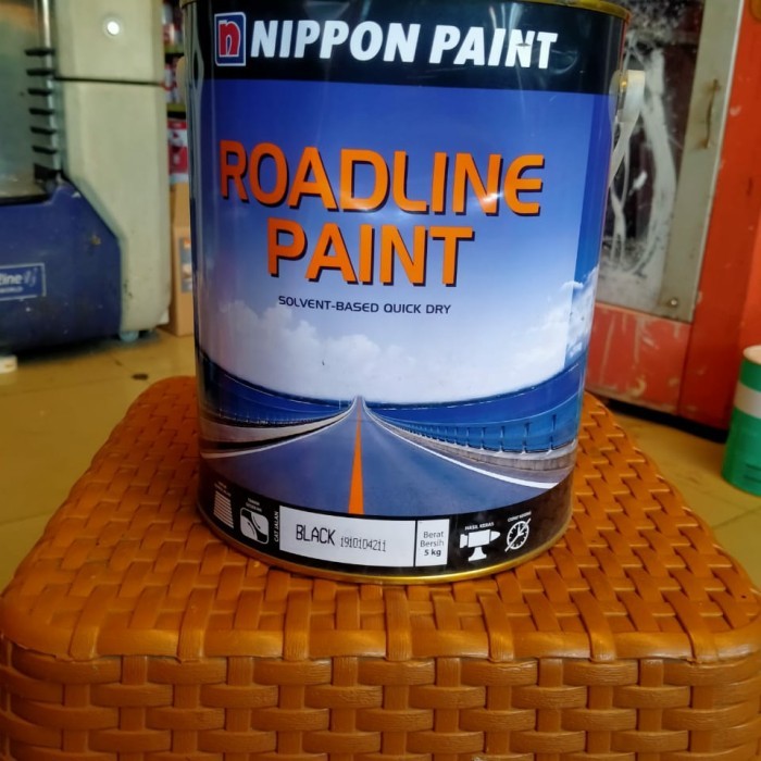 Jual CAT MERK NIPPON PAINT ROADLINE WARNA HITAM (1 KALENG = 5 LITER ...