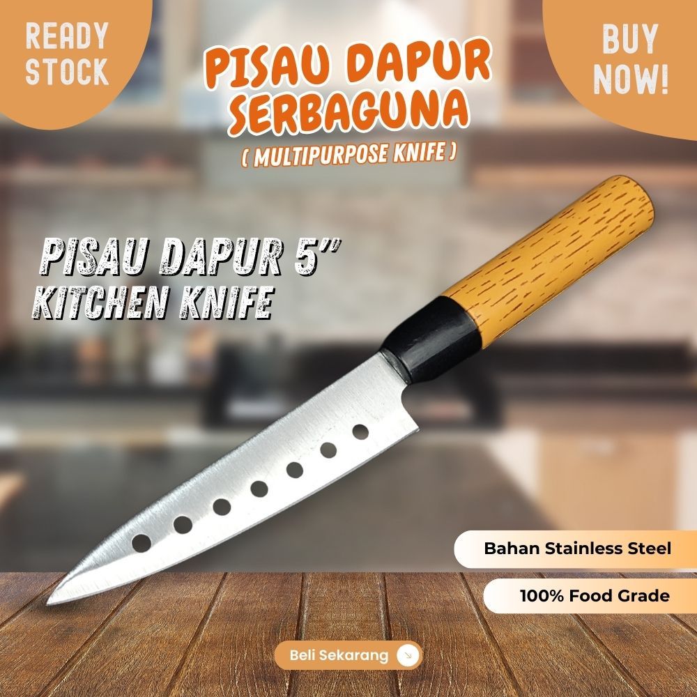 Jual japanese style Pisau Dapur Serbaguna 5" Kitchen Knife tajam ...