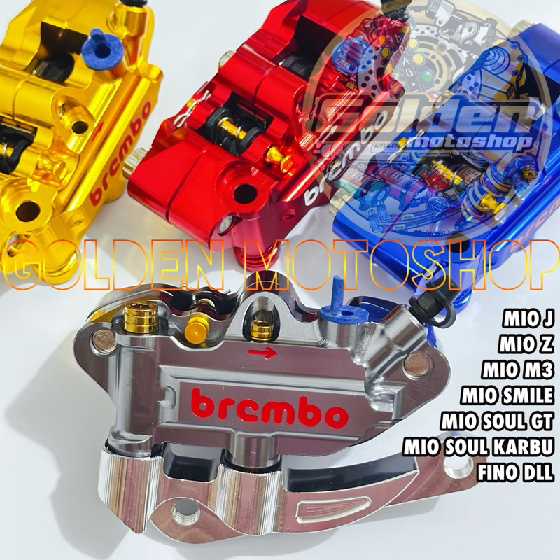 Jual Paket Kaliper Monoblok 4 piston +Breket PNP YAMAHA MIO J, Z ,M3 ,SMILE,SOUL GT ,FINO DLL ...