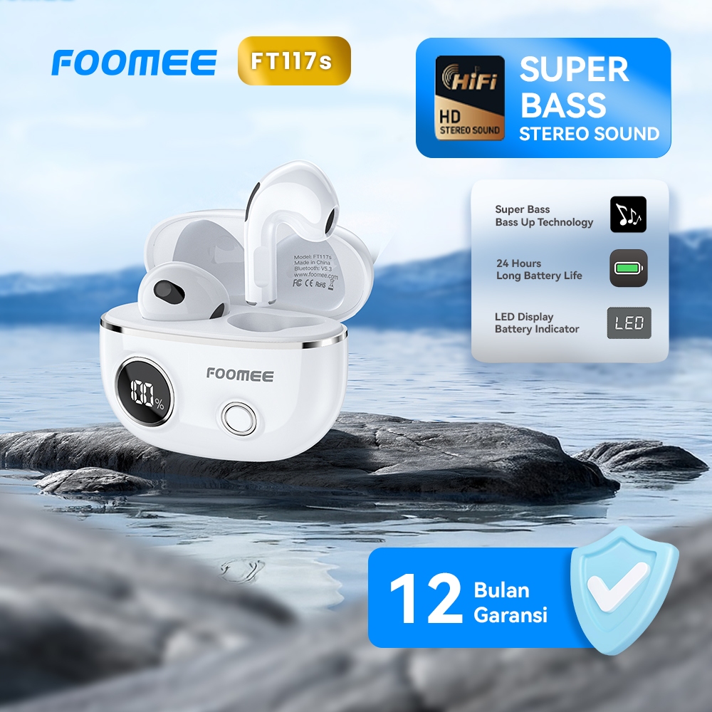 Jual Foomee FT117s Earphone Bluetooth 5.3 TWS True Wireless Stereo LED ...