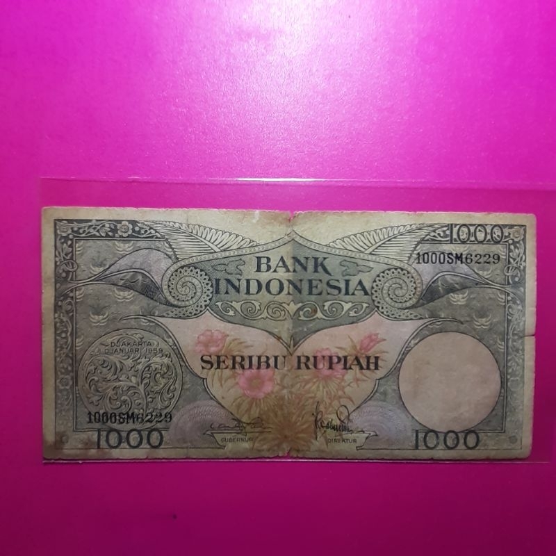 Jual uang kuno 1000 rupiah seri bunga 1959 | Shopee Indonesia