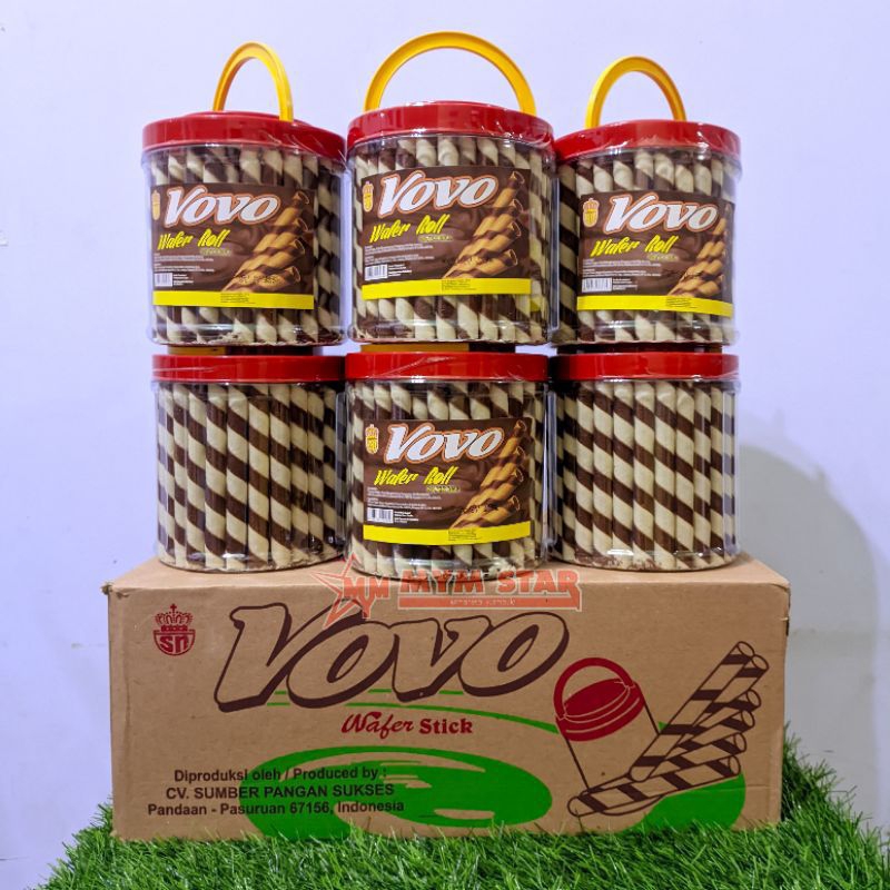 Jual PROMO Vovo Wafer Roll Chocolate 300gr | jajan hari raya | jajan ...
