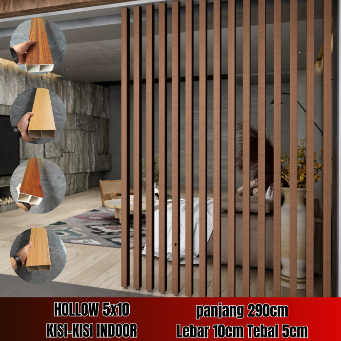 Jual Hollow kisi kisi WPC kotak 5cm x 10cm panjang 290cm Partisi ...