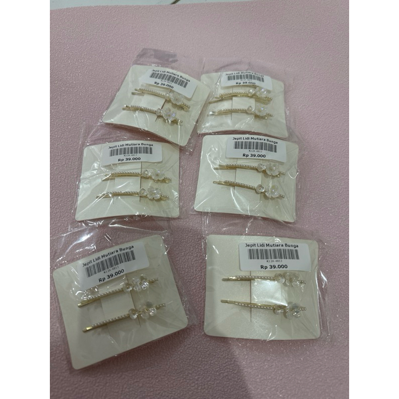 Jual jepit lidi mutiara bunga jepitan 2in1 jepitan mini | Shopee Indonesia