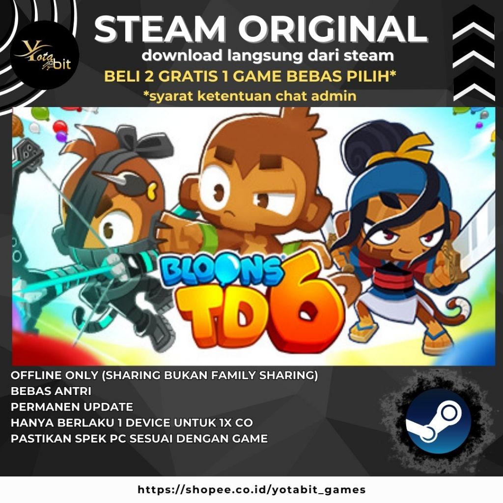 Jual Bloons TD 6 PC Sharing Original Offline | Shopee Indonesia