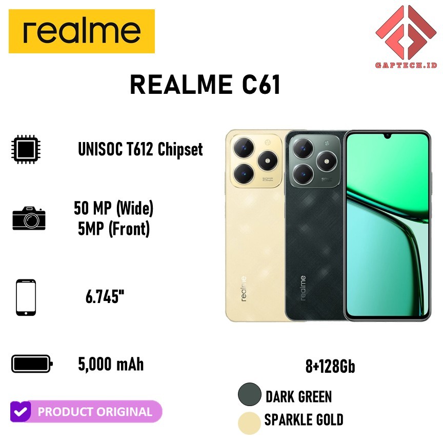 Jual REALME C61 8GB 128GB GARANSI RESMI INDONESIA | Shopee Indonesia