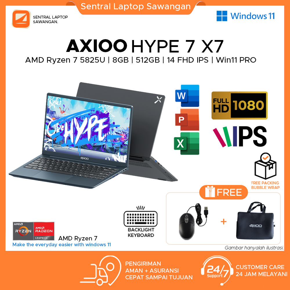 Jual Axioo Hype 7 X7 AMD Ryzen 7 5825U 16GB 512GB SSD 14 FHD IPS BL Win11 Home Original | Shopee ...