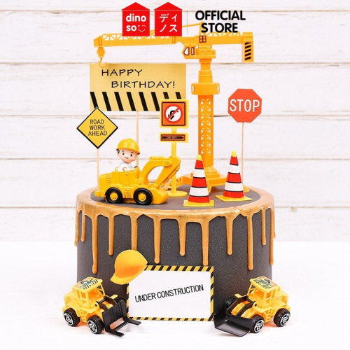 Jual Cake Topper Tema Excavator Buldoser Bentuk Konstruksi Mainan ...