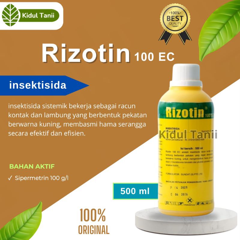 Jual RIZOTIN 100 EC- 500 ML INSEKTISIDA mengendalikan hama perusak daun ...