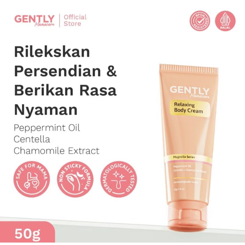 Jual GENTLY Mamacare Relaxing Body Cream | Arnica Oil + Peppermint Oil ...
