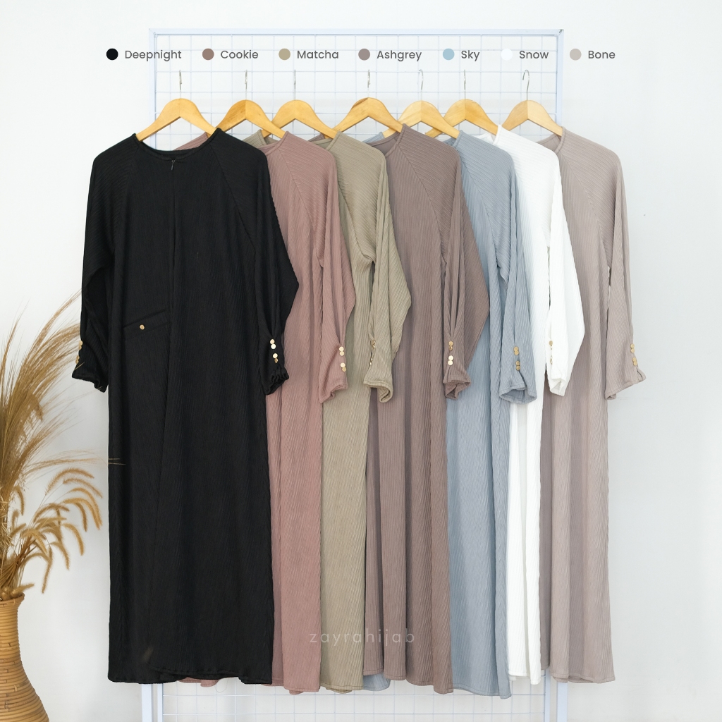 Jual ZAYRA HIJAB | RANAA DRESS | Gamis Knit Wanita / Ukhti Set Hijab ...