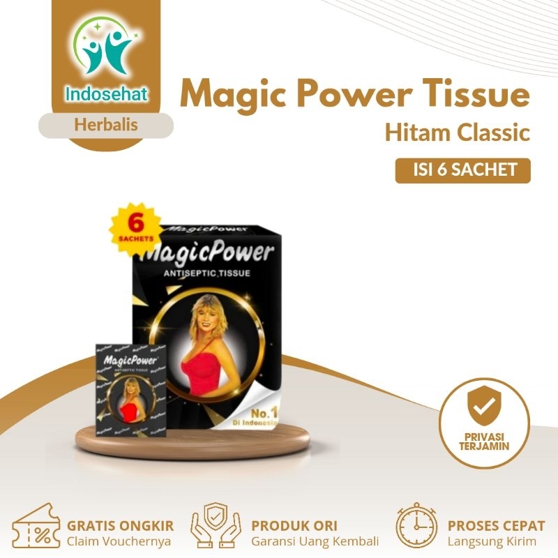 Jual Magic Power Tissue Hitam Classic Antiseptic | Tisu Mejik | Tissue ...