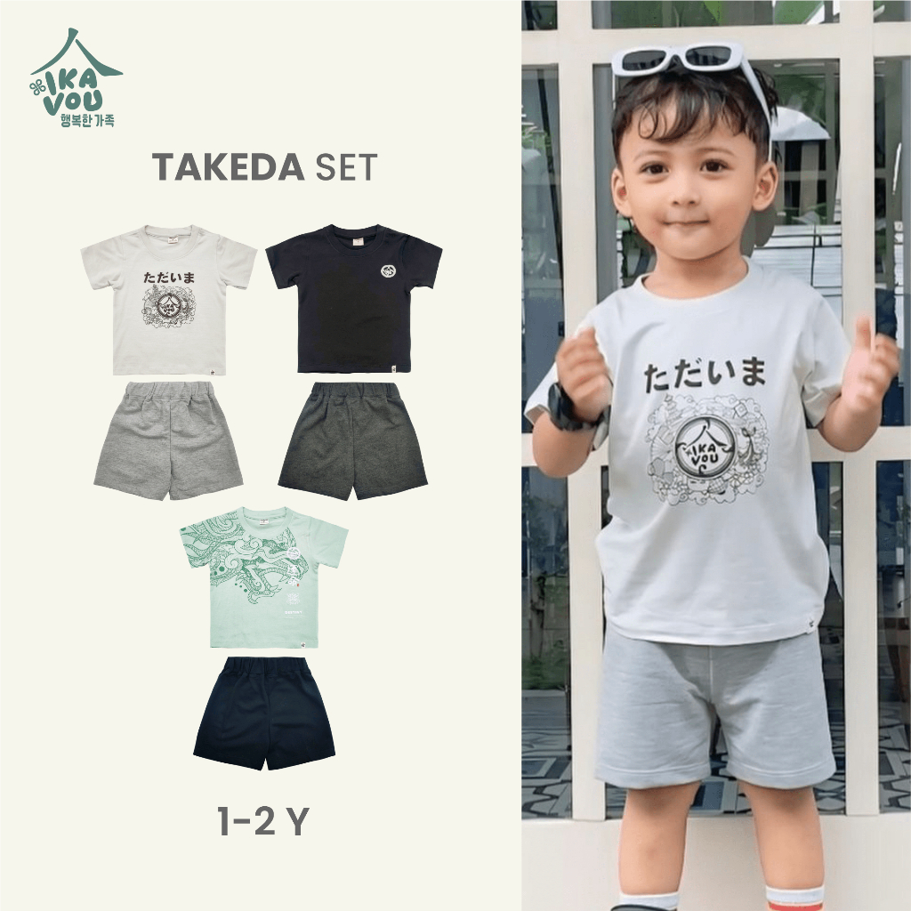 Jual IKAVOU - Takeda Setelan Set - Setelan Pendek Anak 1-8 Tahun | Shopee Indonesia