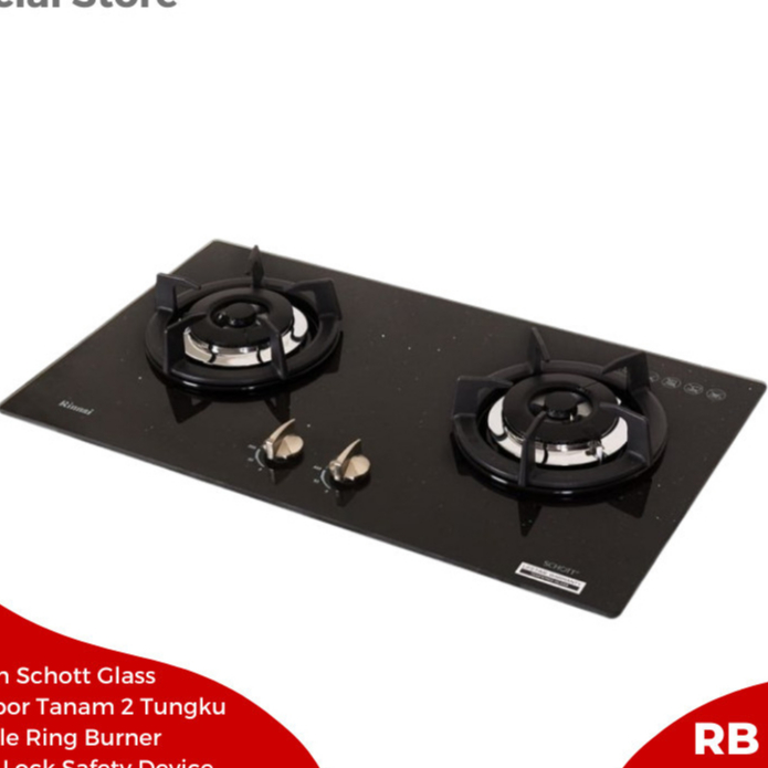 Jual Rinnai Kompor Tanam RB-2GH-C(SB) Sparkling Black 2 tungku | Shopee Indonesia
