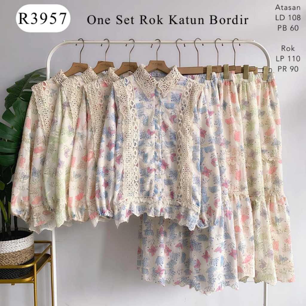 Jual One set rok katun bordir vanessa premium R3957 | Shopee Indonesia