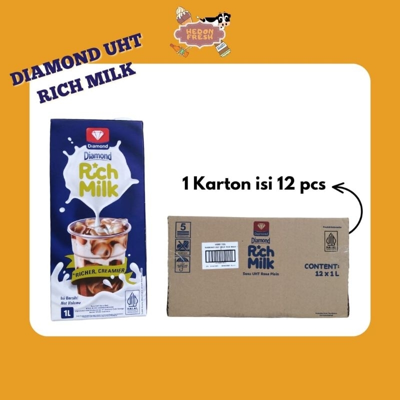 Jual Susu UHT Rich Milk 1 Liter (Richer, kreamier) 1 ctn isi 12 pcs ...