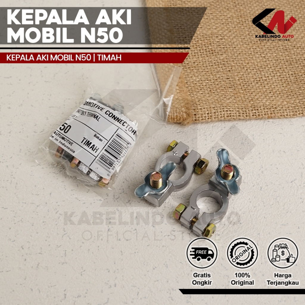 Jual Terminal Kepala Aki Mobil Klem Accu N50 Timah Universal | Shopee ...