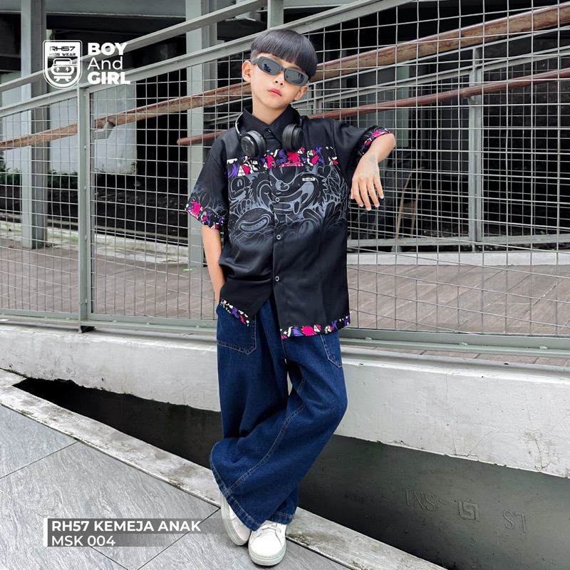Jual RH57 FOR KIDS MSK 004 KEMEJA ANAK - HITAM | Shopee Indonesia