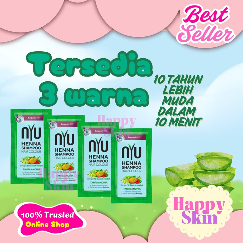 Jual NYU Henna Shampoo Hair Color - Shampoo Pewarna Rambut - Sachet ...