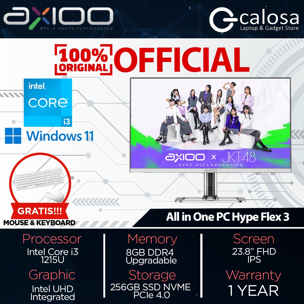 Jual Axioo All in One PC Hype Flex 3 Intel i3-1215U RAM 8GB SSD 256GB Intel UHD Graphics Gen 12 ...