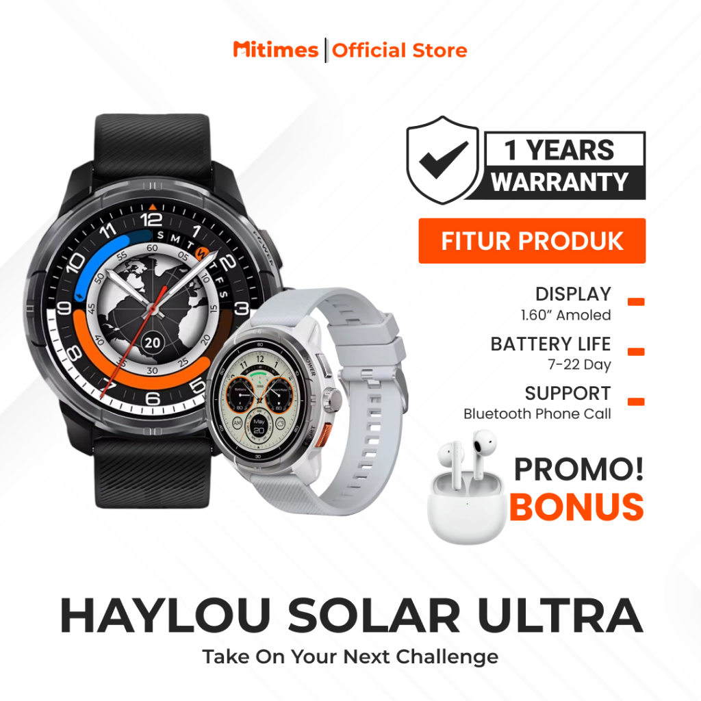 Jual Haylou Solar Ultra 1.60 Inch Amoled | Support Bluetooth Phone Call ...