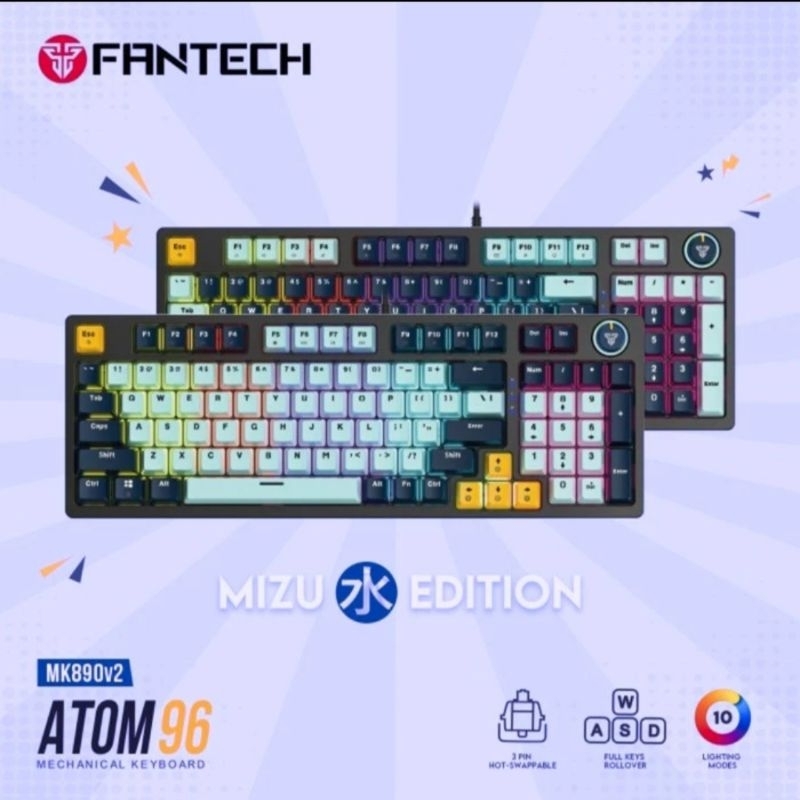 Jual Keyboard Fantech Mechanical ATOM96 MK890 RGB Gaming | Shopee Indonesia
