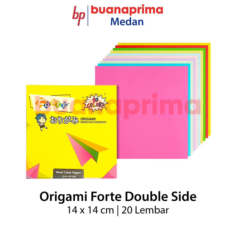 Jual Origami FORTE DOUBLE SIDE 14 x 14 cm 1 Pack 20 Lembar Kertas Lipat ...