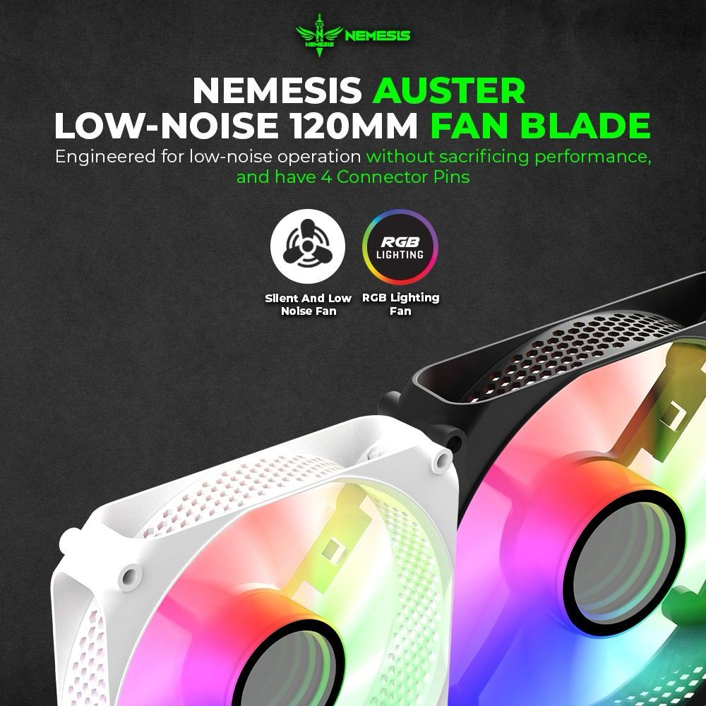 Jual NEMESIS Fan Case RGB Mirror AUSTER 1300 RPM Silent Cooling ...