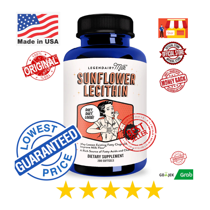Jual Legendairy Milk USA Sunflower Lecithin 1200mg | Lactation Support | Sunflower Lecithin ...